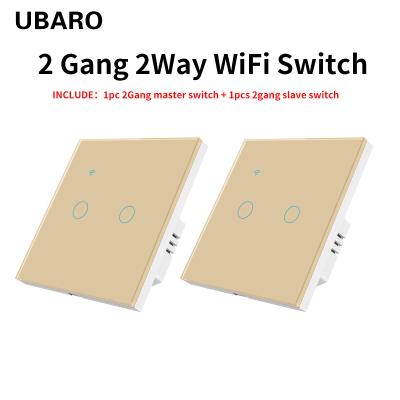 China 2 Gang 2 Way Dual Dimmer Switch Zigbee TuYa Switch Voice APP Touch Control for sale