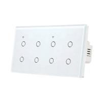 China Touch Control Zigbee Switch Module Voice Control  ABS PC 8 Gang White Touch Dimmer Switch for sale