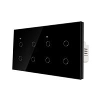 China Touch Control Zigbee Switch Module Voice Control  ABS PC 8 Gang White Touch Dimmer Switch for sale