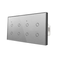 China Touch Control Zigbee Switch Module Voice Control  ABS PC 8 Gang White Touch Dimmer Switch for sale