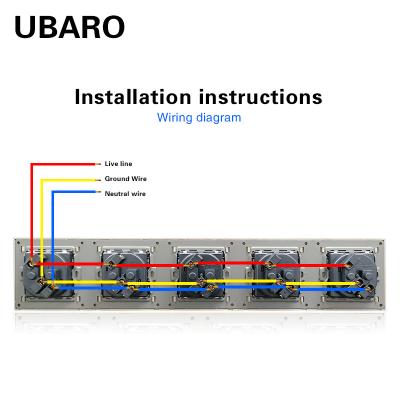China Soquetes elétricas de parede brancas UL94V0 16Amp Painel de vidro temperado de parede multiplug à venda