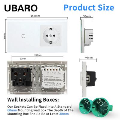 China Euro Standard Type 157 touch switch socket combination for circular mounting box for sale