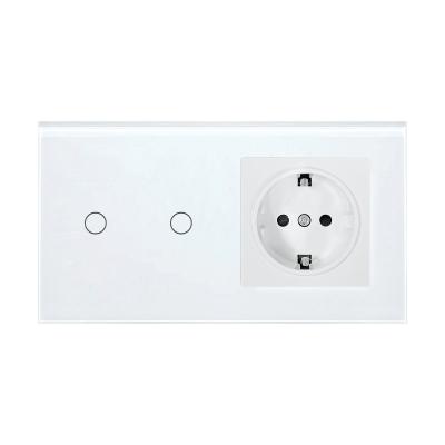 China Euro Standard Tipo 157 2 Gang Touch Switch Socket Combination para caixa de montagem circular à venda