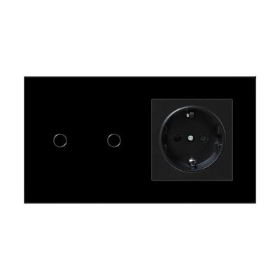 China Euro Standard Tipo 157 2 Gang Touch Switch Socket Combination para caixa de montagem circular à venda