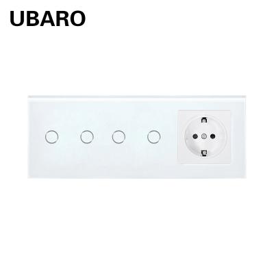 Cina Euro Standard Tipo 228 4 Gang Touch Switch Socket Combination per scatola di montaggio circolare in vendita