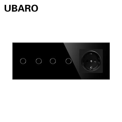 Cina Euro Standard Tipo 228 4 Gang Touch Switch Socket Combination per scatola di montaggio circolare in vendita
