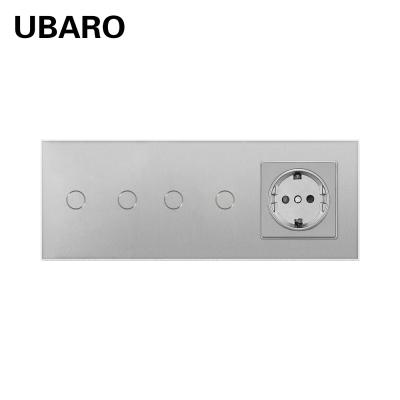 Cina Euro Standard Tipo 228 4 Gang Touch Switch Socket Combination per scatola di montaggio circolare in vendita