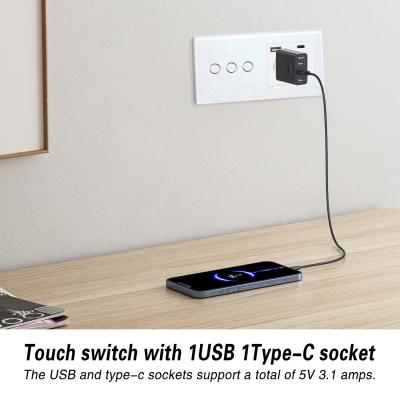 Cina 3500W Power Switch montato sul muro con controllo della luce 3 Gang e indicatore blu in vendita