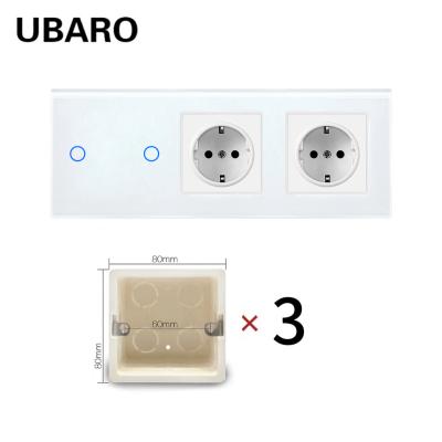 Cina Single Live Wire Control Touch Switch con 2 prese e 2 Light 60mm Hole Spacing in vendita