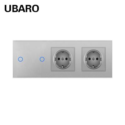 China Single Live Wire Control Touch Switch met 2 stopcontacten en 2 lichte 60 mm gaten Te koop