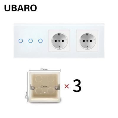 Cina Tipo 258 300 Watt / Gang pannello di vetro temperato presa di interruttore con indicatore LED in vendita