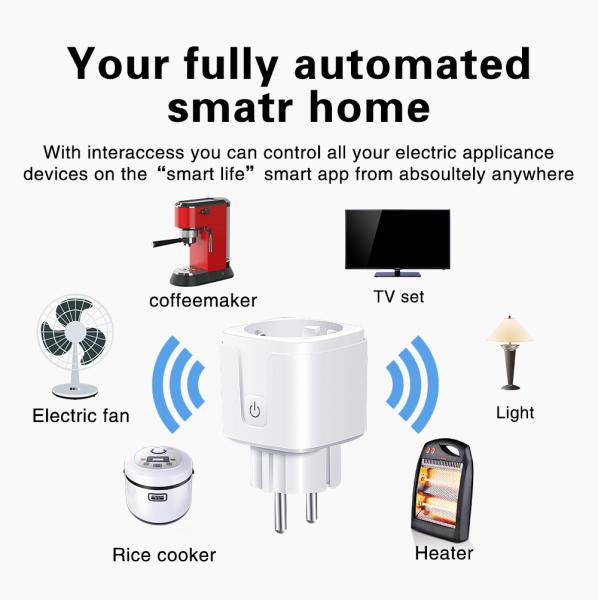 Aplicación controlada Smart Plug Socket Control de voz Wifi toma de corriente CE