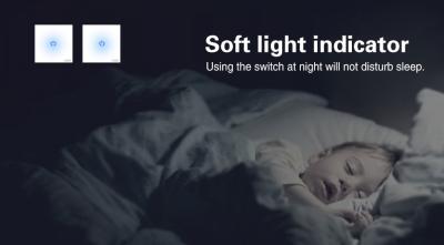 Cina UABRO EU/UK Standard 2Gang Lampada da parete Interruttore tattile Pannello in vetro di lusso Indicatore LED 220V 10A 5-300W/Gang in vendita