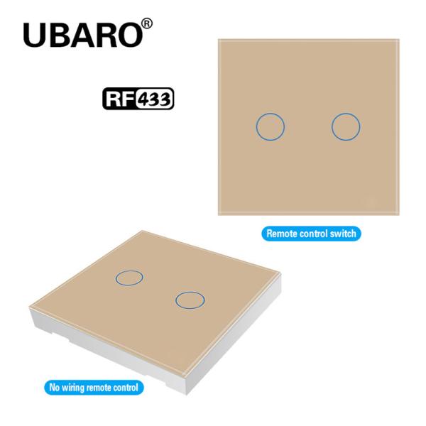 Quality 2 Button Wifi Button Switch Plastic Shell 433mhz Button Tempered Glass Panel for sale