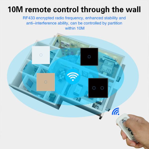 Standard UE 1 pulsante wireless remote switch per frequenza 433,92MHZ e comodità di installazione dei sensori