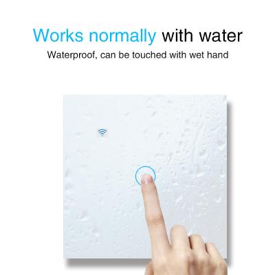Cina Tuya App Smart Wi-Fi Switch Tipo 86 Pannello di vetro temperato nero 1Gang Supporto Google Assistant Amazon Alexa Voice in vendita