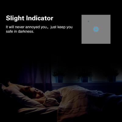 China Wall Concealed Tuya Smart Home Wi Fi Switch with Grey Tempered Glass Panel 4 Gang Support Google Assistant Alexa Voice for sale