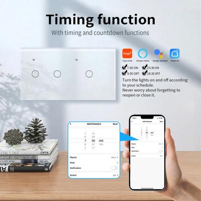 Cina 157 Tipo 2Gang 50-60Hz Smart WIFI Switch Domotica wireless Interruttore a parete per casa intelligente Controllo app Tuya in vendita