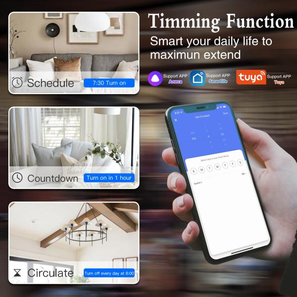 Quality 228*86mm Tempered Glass Panel Tuya WIFI Smart Light Switch White Black Grey 6 for sale