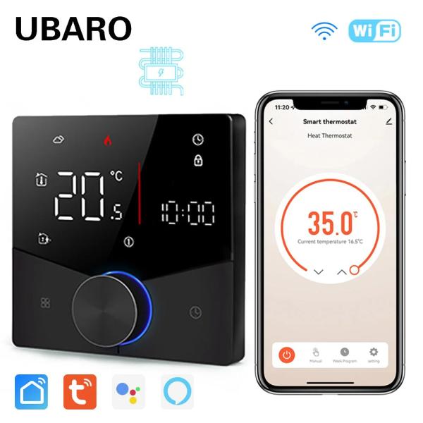 Smart Thermostat With 16A And 0.5℃ Temperature Control Accuracy WiFi Touch LED Integrated Screen Knob Floor Heating