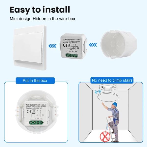 Zigbee Tuya 1CH Smart Circuit Breaker Switch Compatible With Alexa & Google Assistant Yandex Alice Voice Control Timming Set DIY