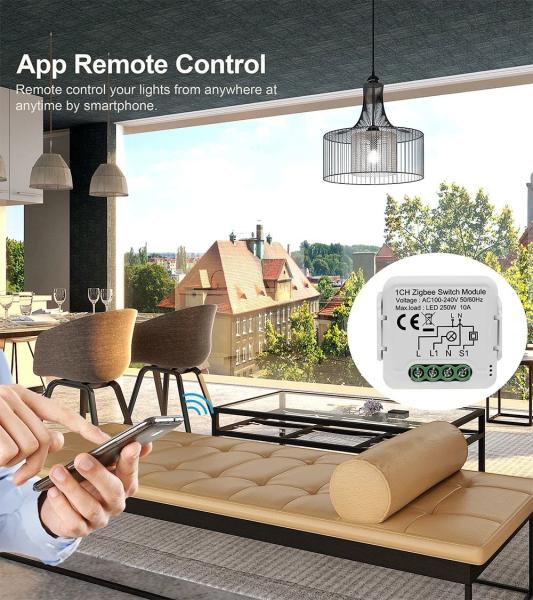 Zigbee Tuya 1CH Smart Circuit Breaker Switch Compatible With Alexa & Google Assistant Yandex Alice Voice Control Timming Set DIY