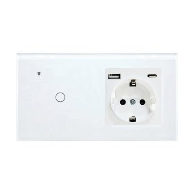 China Smart Switch and Socket with Phosphor Bronze Contacts USB Type-C Output 5V 2100mA and Round Mounting Box Compatibility for sale