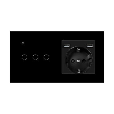 China Smart Switch And Socket Round Mounting Box Wall Switch And Socket Set Featuring 2 USB Ports To Deliver Power And Charging Capabilities for sale