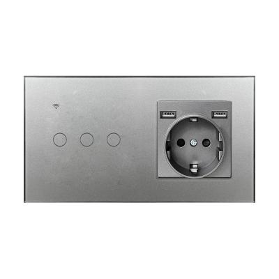 China WiFi Smart Switch and Socket with Phosphor Bronze Contacts USB Output 5V 2100mA  Voice Control for sale