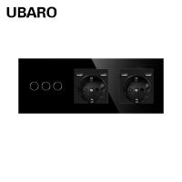 China UBARO EU Standard Wall Mounted Switch Socket with Touch Switch and 16A Rated Current for sale