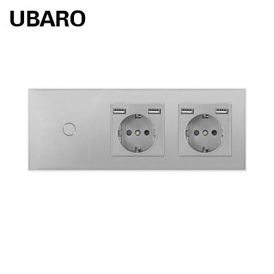China UBARO EU Standard Wall Combo with Touch Switch 16A Rated Current and Screw Locking Wiring for sale