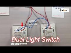 UBARO UE/Reino Unido Interruptor de doble toque Panel de vidrio templado blanco Entrada 220V 1Gang 2Way Interruptores de escalera y dormitorio