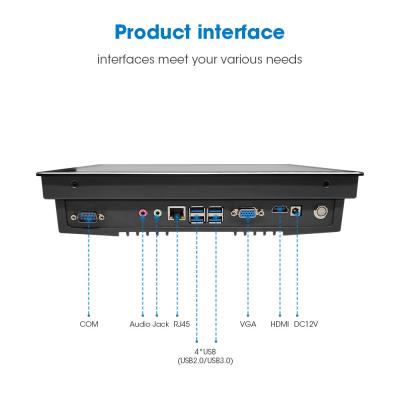 China 10.1 Zoll eingebettetes Touch Panel PC 12-36V Eingangsspannung 32G/64G/128G/256G SSD-Speicher zu verkaufen