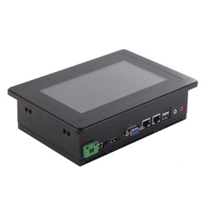 中国 7インチ内蔵タッチパネルPC 32G SSD USB RJ45 COM VGA HD MI DC12Vインターフェース 販売のため