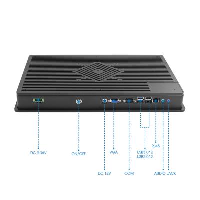 中国 12-36V入力電圧 15.6インチスクリーン、USB/RJ45/COM/VGA/HD MI/DC12Vインターフェース搭載 組み込み型タッチパネルPC 販売のため