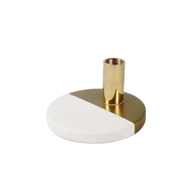 China Color Matching Yellow Fireplace Candle Holders With Plated Metal Tube for sale