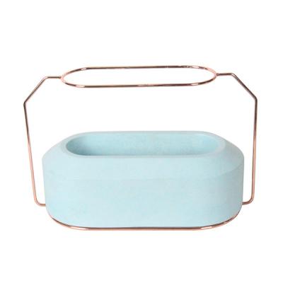 China Green House Natural Concrete Plant Pots Portable Flower Vase Soap Dish Shape for sale