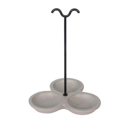 China wholesale candle holders with wooden lid candle cment  holders 19.5x19.5x1.2cm for sale