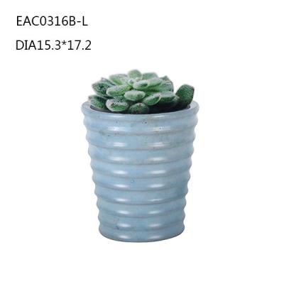 China Small Colored Concrete Plant Pots Thread Bucket Shape Eco - Friendly for sale