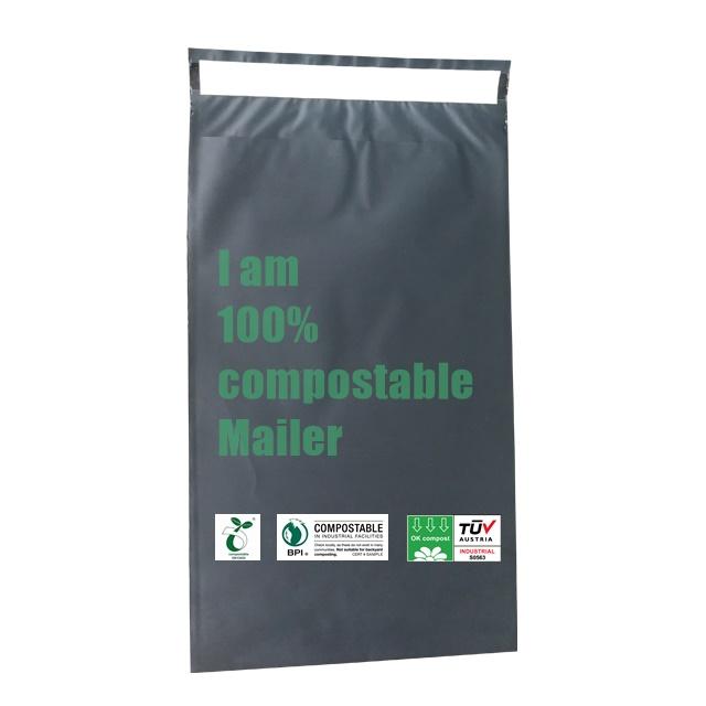 custom printed cornstarch made biodegradable compostable eco plastic mailing bags