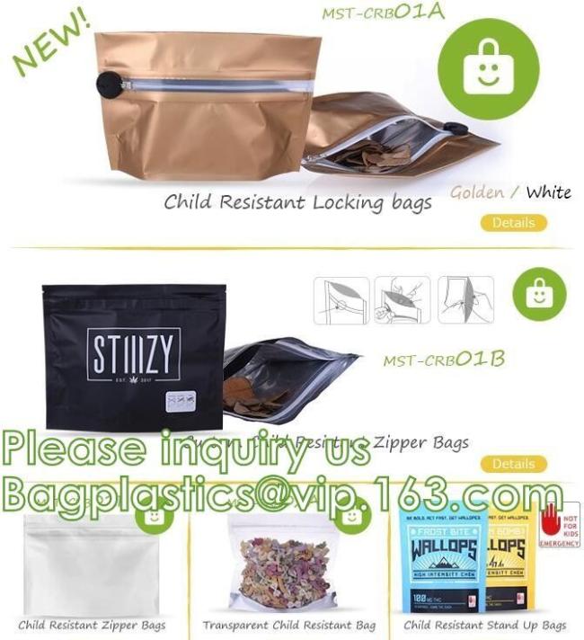smell proof zipper plastic cookie mylar childproof jokes up customized zipper children resistant airtight runtz peva bag