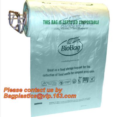OEM/ODM aceptó los bolsos de basura plásticos cortados con tintas abonablees impresos, hogar ASTM D6400 de la AUTORIZACIÓN de EN13432 BPI certificó precio barato