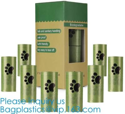 Cornstarch 100% Compostable Biodegradable Dog Poop Bags, Dispenser With Recycle Waste Bag/Compostable Dog Waste Bags