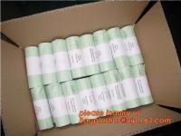 China 100% Biodegradable Disposable Compostable Garbage Bag, Biodegradable Kitchen Bin Liner Compostable Flat Trash Bag On Rol for sale