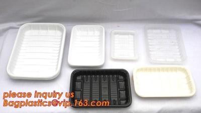 el servicio de mesa del almidón de maíz fija la bandeja biodegradable de la torta, pulpa moldeada blanca Tray Paper Food Tra rectangular de la fibra del almidón de maíz