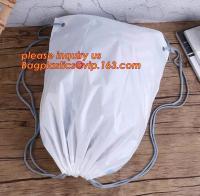 China Biodegradable drawstring laundry poly bag,Cotton string LDPE plastic laundry bag custom poly bag drawstring bag bagease for sale