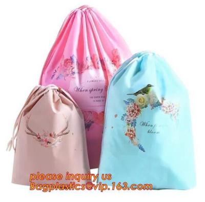 China Biodegradable Cotton string LDPE plastic laundry bag custom poly bag drawstring bag,Customized Logo Printed Poly Drawstr for sale