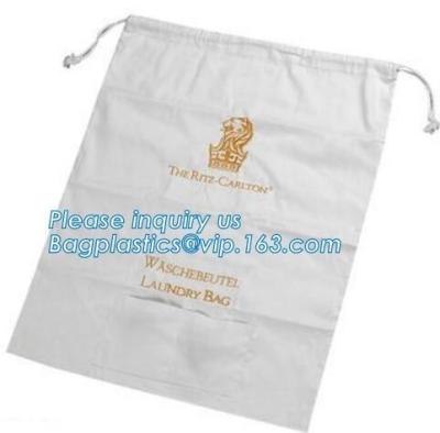 China Biodegradable Size 12x16 inch cotton drawstring poly plastic hotel laundry bag,draw string pe bag logo printed poly pouc for sale