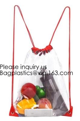 China Clear Cinch Bags Traveling Sport Bags,Backpack with Front Zipper Mesh Pocket,Mesh Pocket and Bottle Mesh Poket,holder for sale