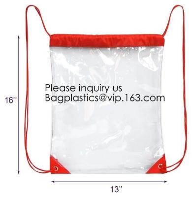 China Clear Cinch Bags Traveling Sport Bags,Backpack with Front Zipper Mesh Pocket,Mesh Pocket and Bottle Mesh Poket,holder for sale